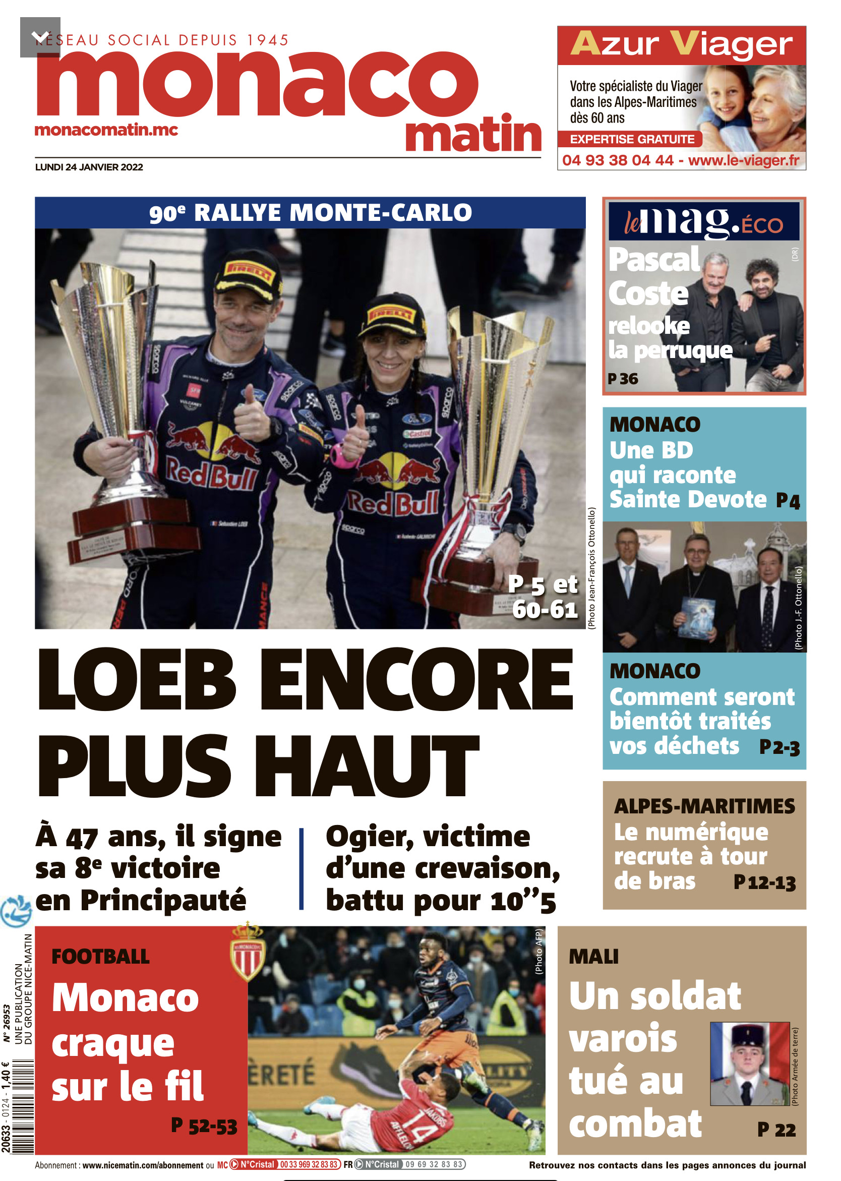 Monaco-Matin (24 janvier 2022) - DEVOTA - La BD sur Sainte Dévote